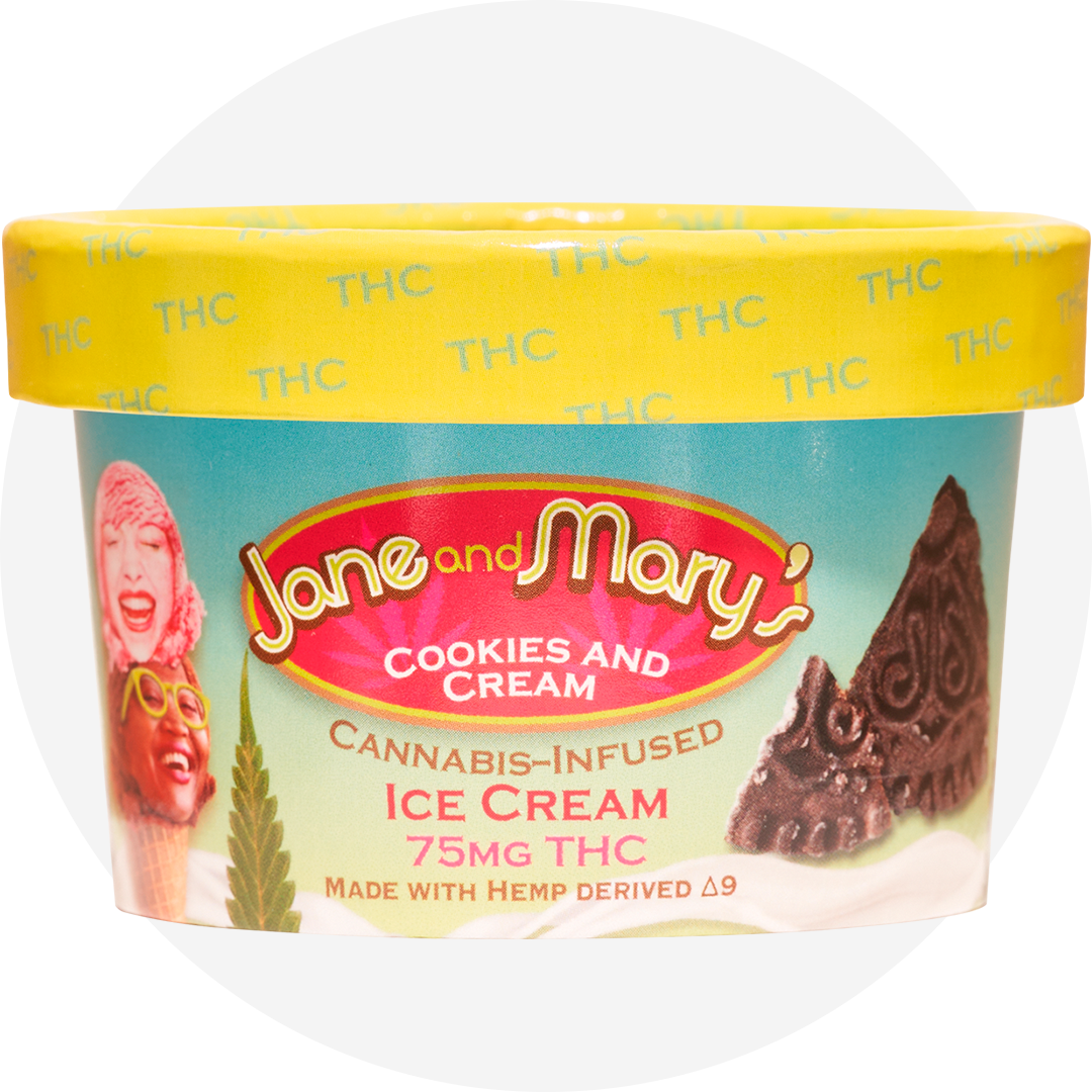 THC 75MG COOKIES AND CREAM (5OZ) - 14 PACK CASE – Jane & Mary's